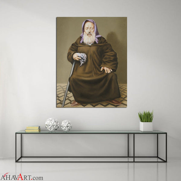 Rabbi Haim Pinto By Mikhail Chapiro - Jewish Art Paintings - AHAVART